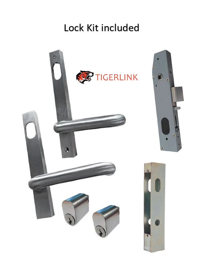 Stainless steel inframe Swing Gate Lock 23 MM BACKSET - Lockton WITH ...